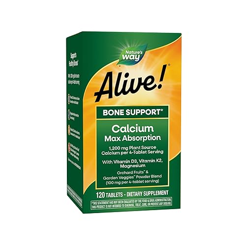 Nature's Way Alive! Calcium Max Absorption, Bone Support*, Plant Source ...