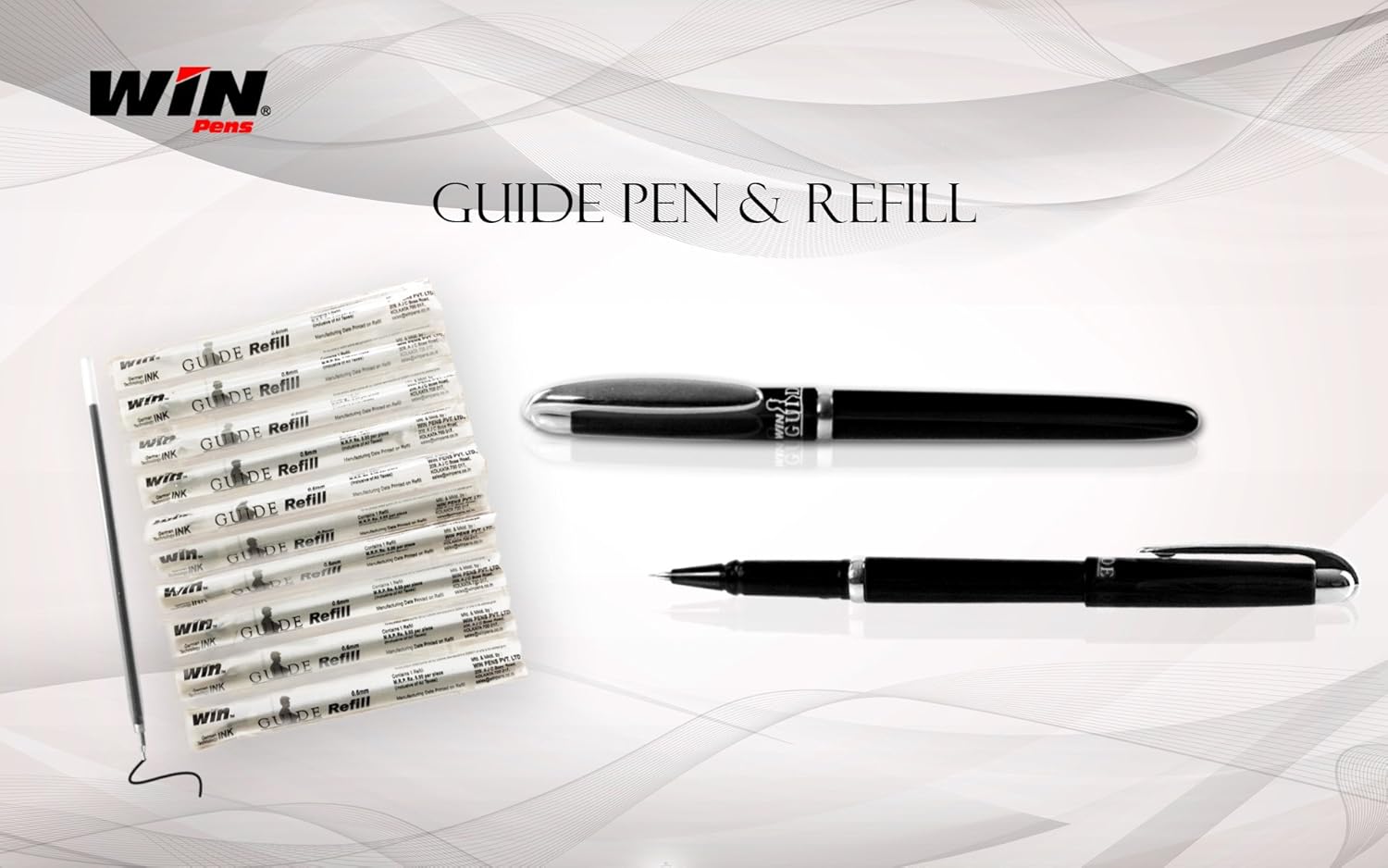 Win Pens 10 Guide Ball Pens and 10 Refills (Black): Amazon.in: Office ...