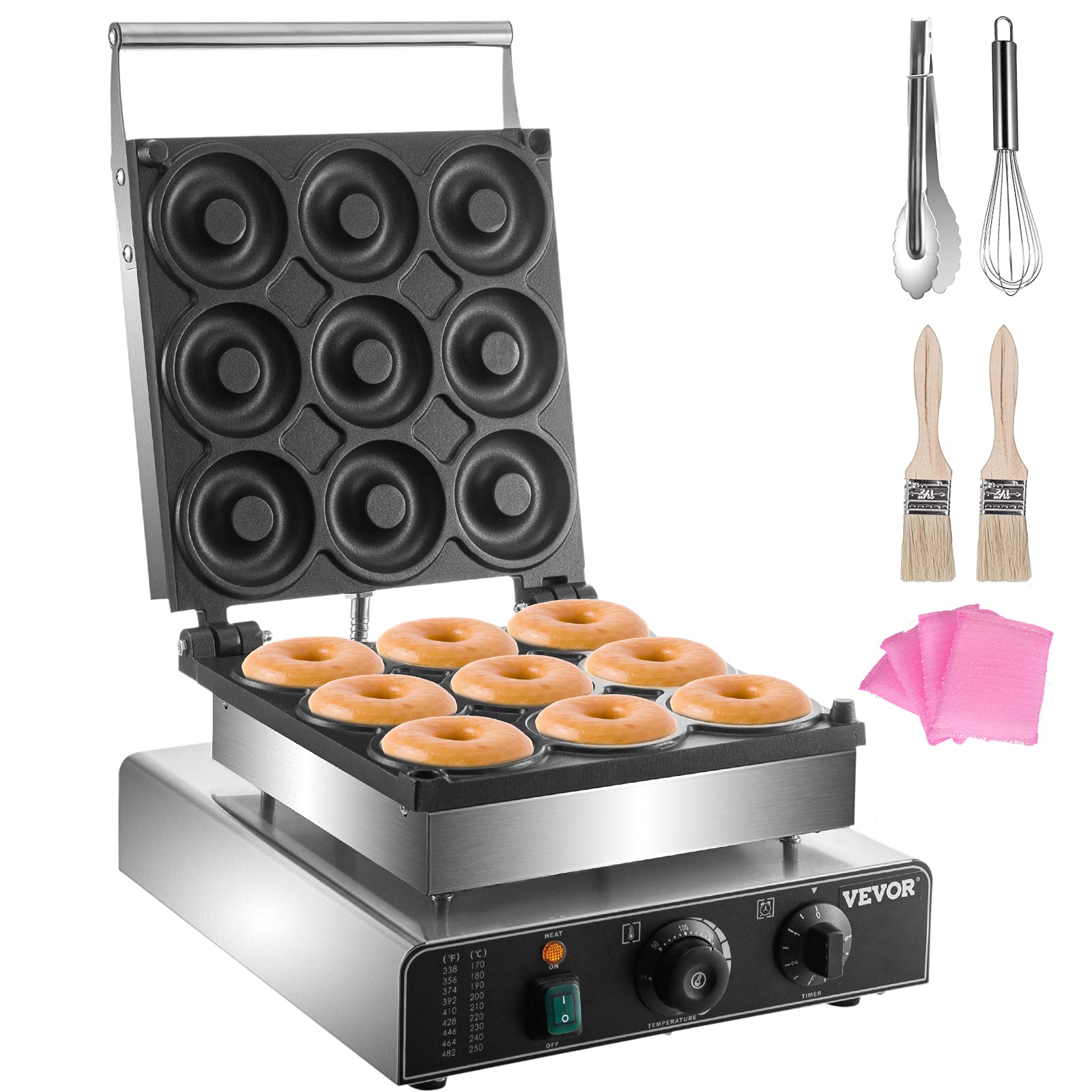 Mua VEVOR Electric Donut Maker, 9 Holes Commercial Donut Machine, 2000W ...