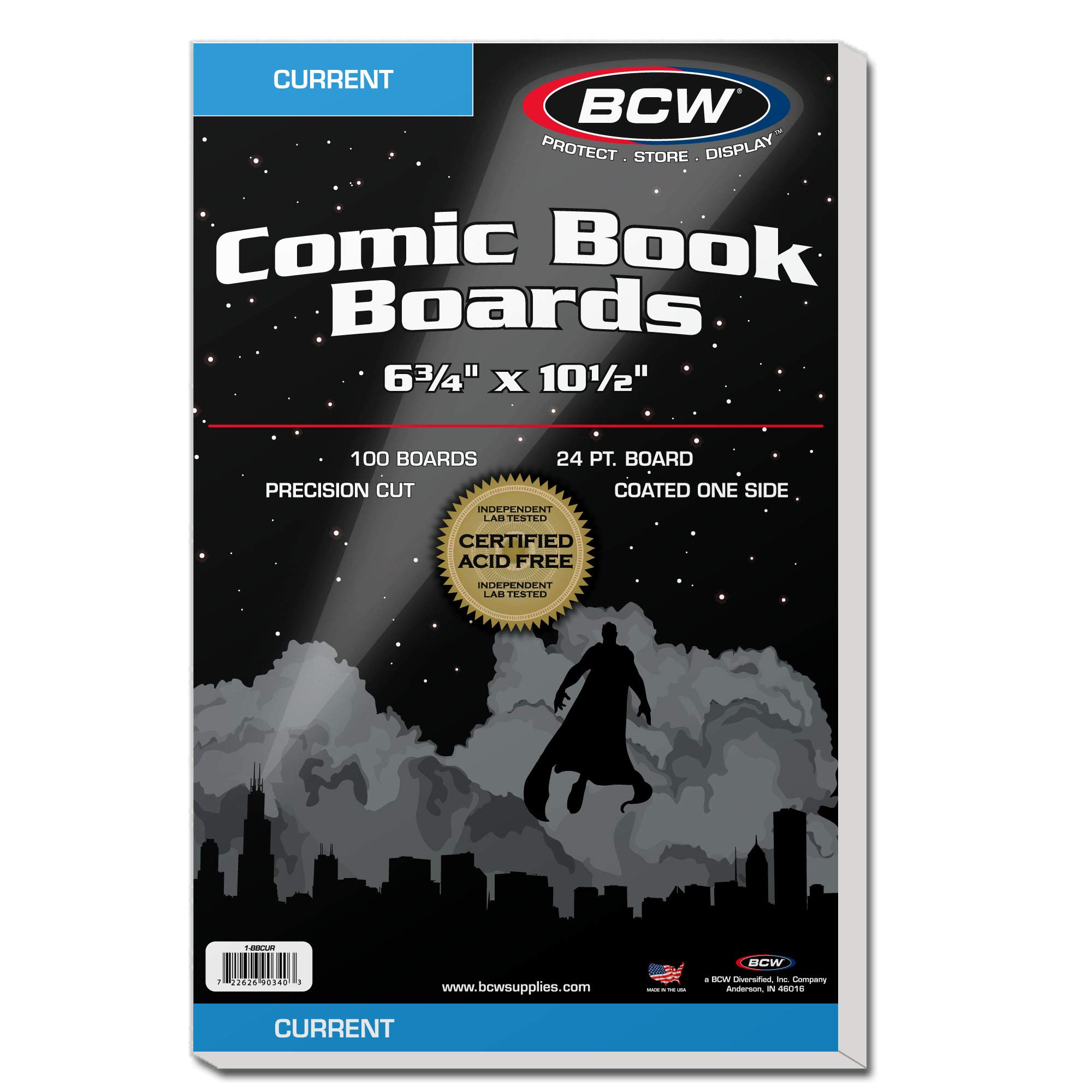 BCW Current Comic Book Backing Boards - 1 Pack (100 Total) | 24 pt ...