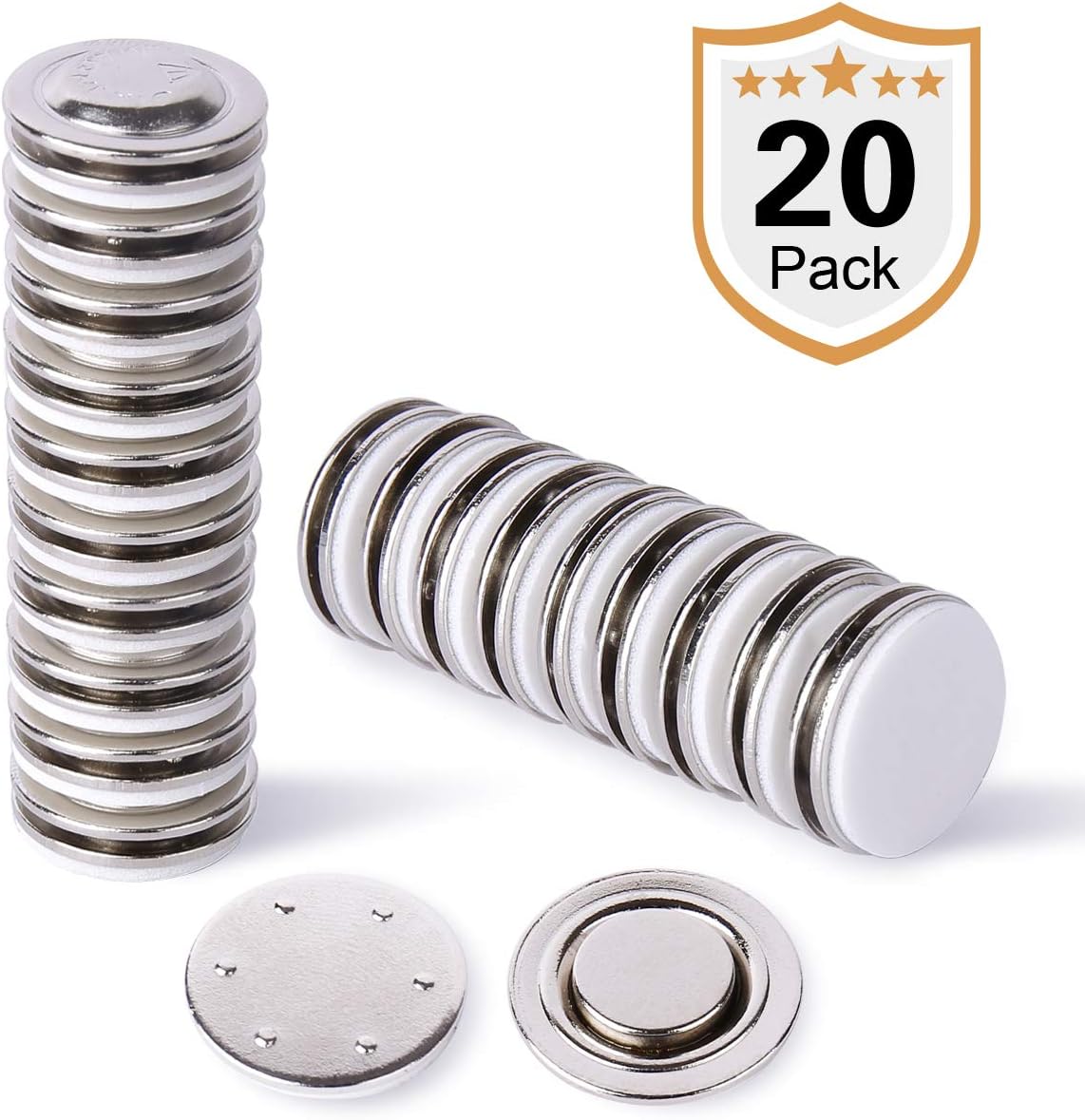 Strong Round Name Badges Magnet,20 Pack Ideal for Button Badges, Circle ...
