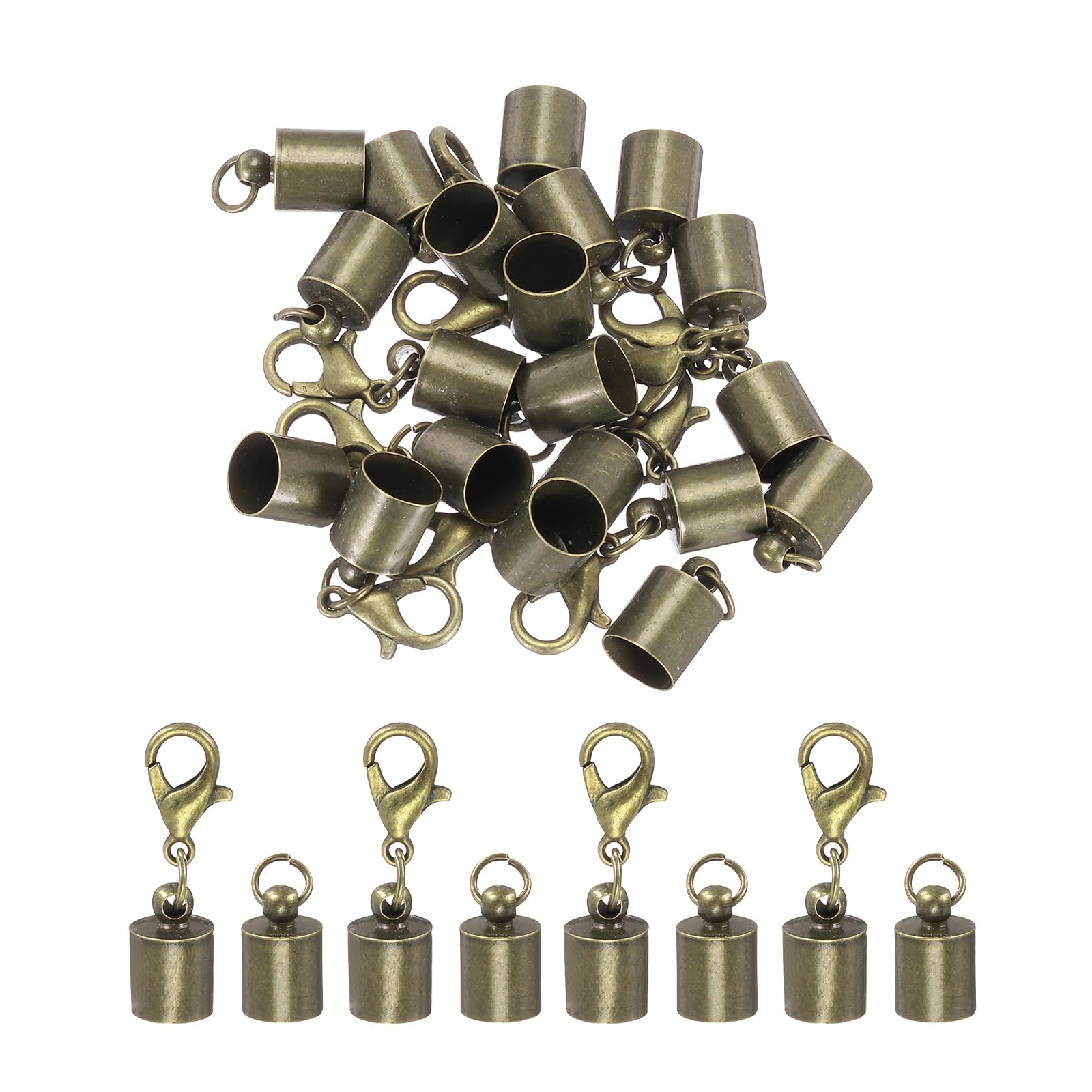 MECCANIXITY Fold Over Cord End Caps Bronze 7mm OD with Crimp Covers ...