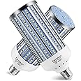 FanNicoo 2 Pack 500W Equivalent LED Corn Light Bulb 5500 Lumen 6500K 60W Large Area Cool ...