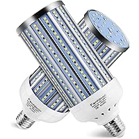 FanNicoo 2 Pack 500W Equivalent LED Corn Light Bulb 5500 Lumen 6500K 60W Large Area Cool ...