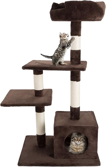 PETMAKER 4 Tier Cat Tree-Plush Multi-Level Cat Tower with Sisal ...