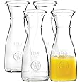 Amazon.com: Carafe Pitcher Glass Set of 4 - Glass Water Pitcher & Water ...