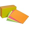 Amazon.com: Amazon Basics Ruled Index Flash Cards, Assorted Neon Colored, 4x6 Inch, 300-Count ...