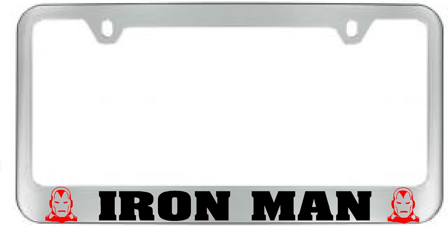 Amazon.com: Iron Man License Plate Frame Chrome: Automotive