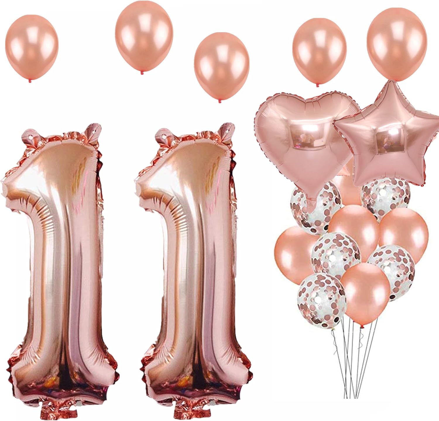 Amazon.com: 11th Birthday Decorations Party Supplies, Jumbo Rose Gold ...