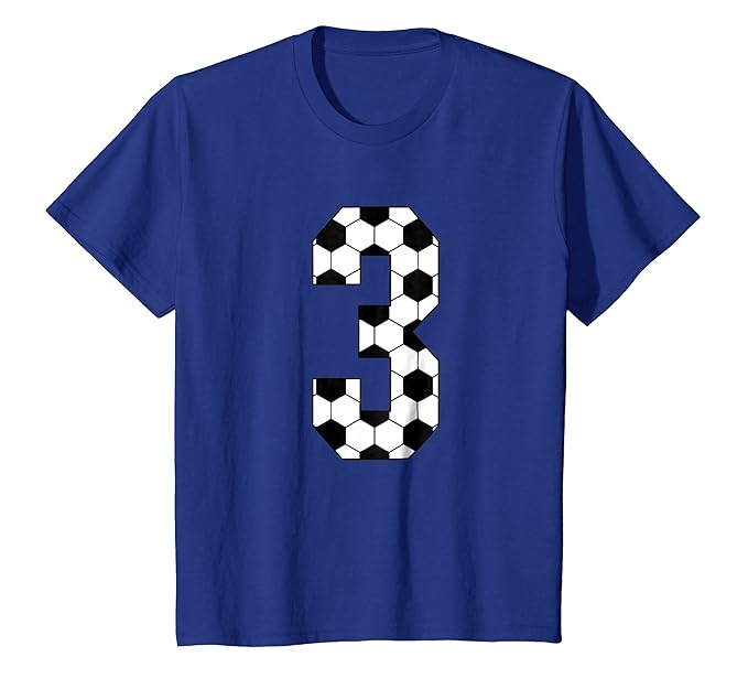Amazon.com: Number 3 Soccer 3rd Birthday Soccer Mom Jersey T-shirt ...