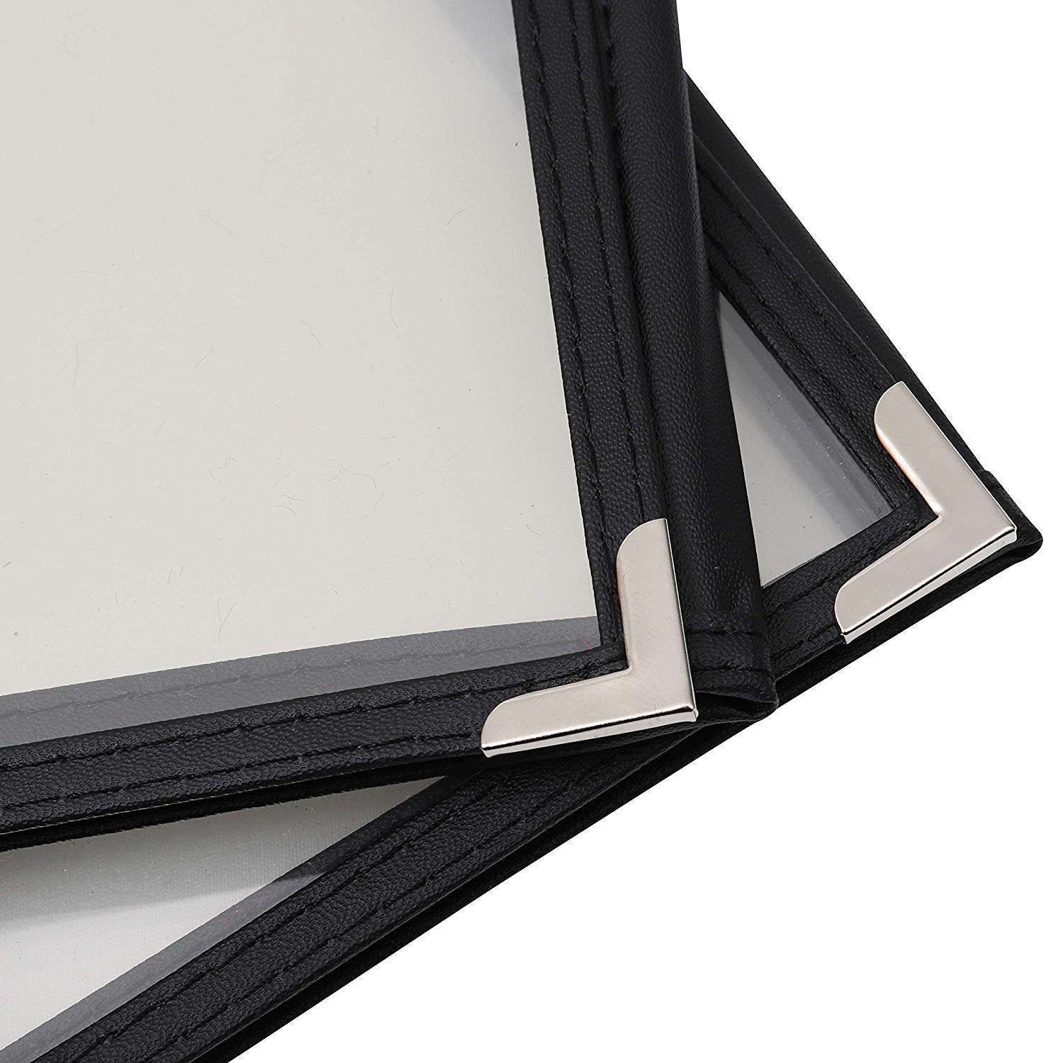 Triple Fold Menu Covers (5 Pack) – A4 Clear Vinyl Black Binding Tri ...
