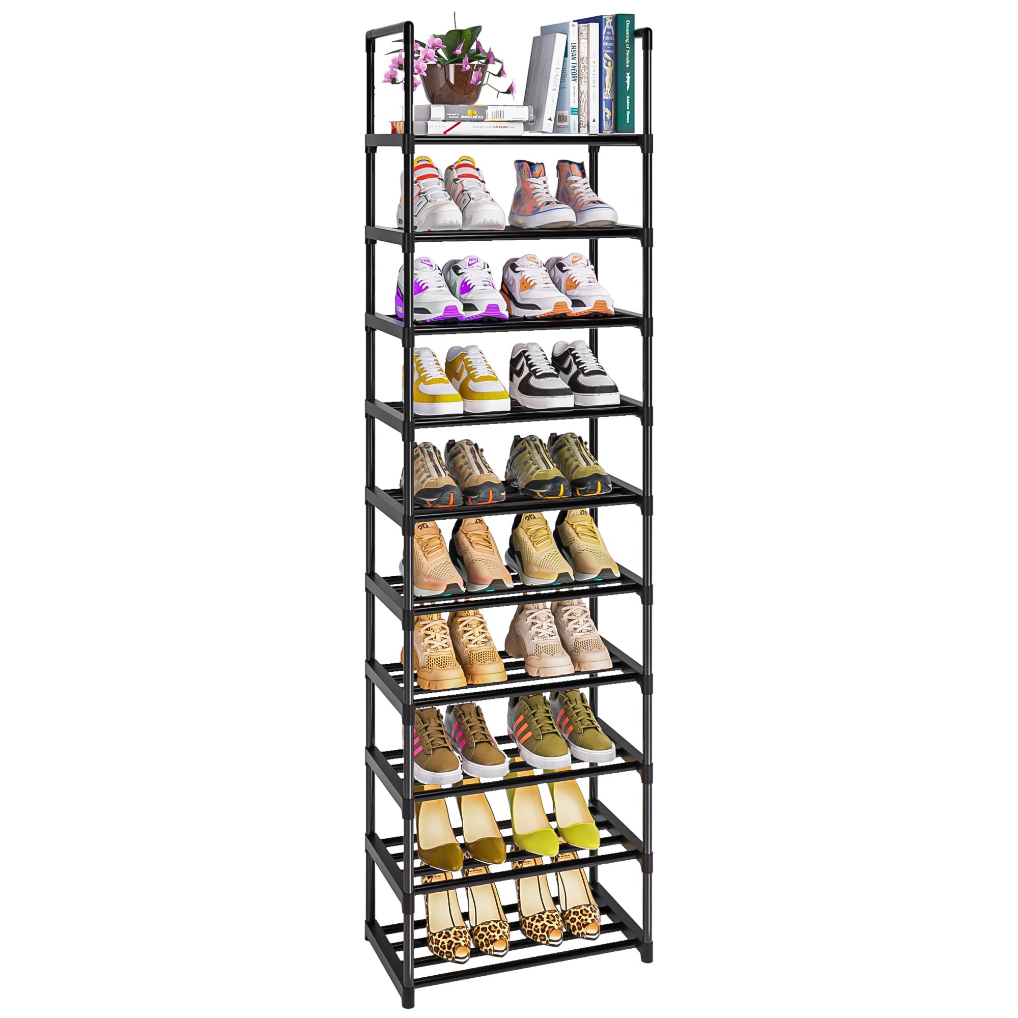 OYREL Shoe Rack, Sturdy Metal Shoe Rack Organizer,Narrow Shoe Rack,Shoe ...