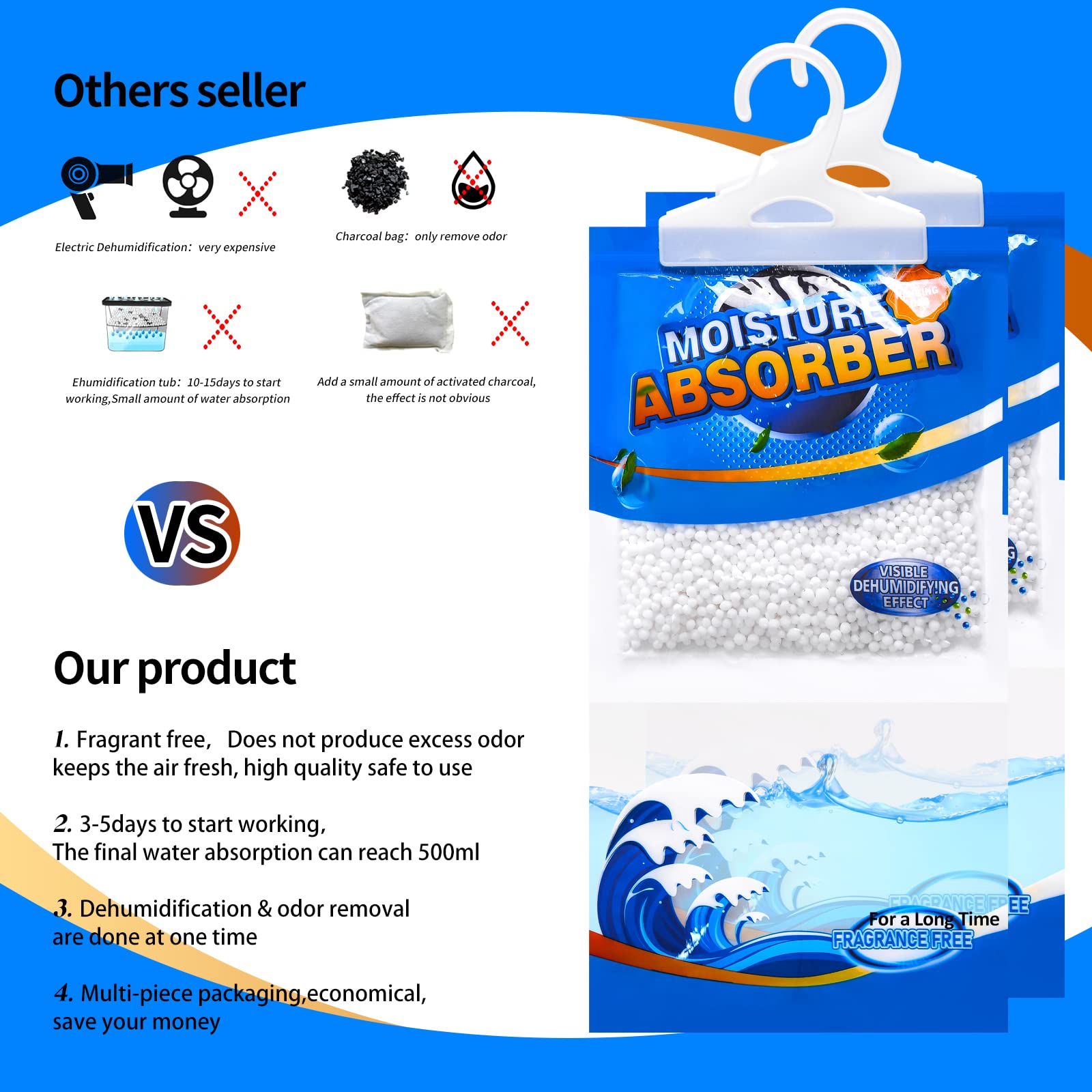 Mua ZSZMFH 15 Pack Moisture Absorber Hanging Bags, Fragrance Free ...