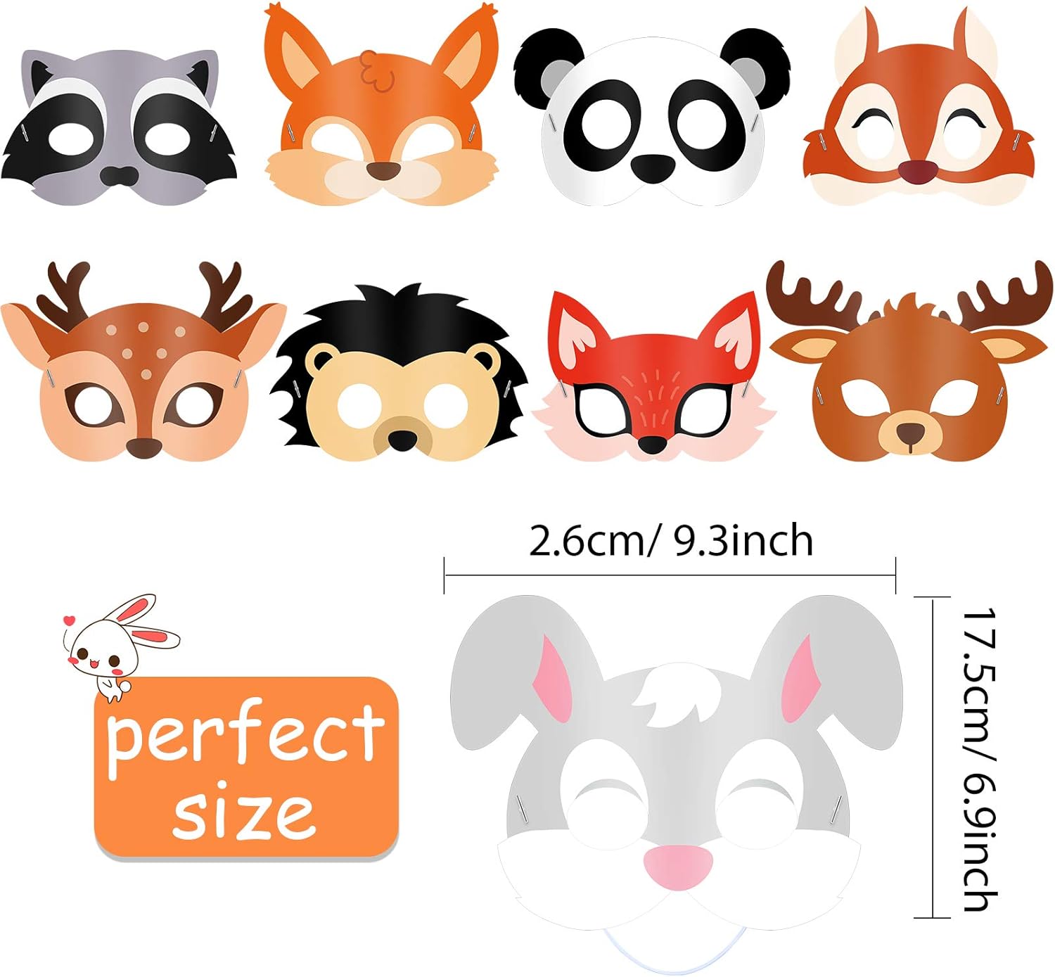 12 Piece Kids Animal Masks Forest Friends Animals Cartoon Masks Jungle ...