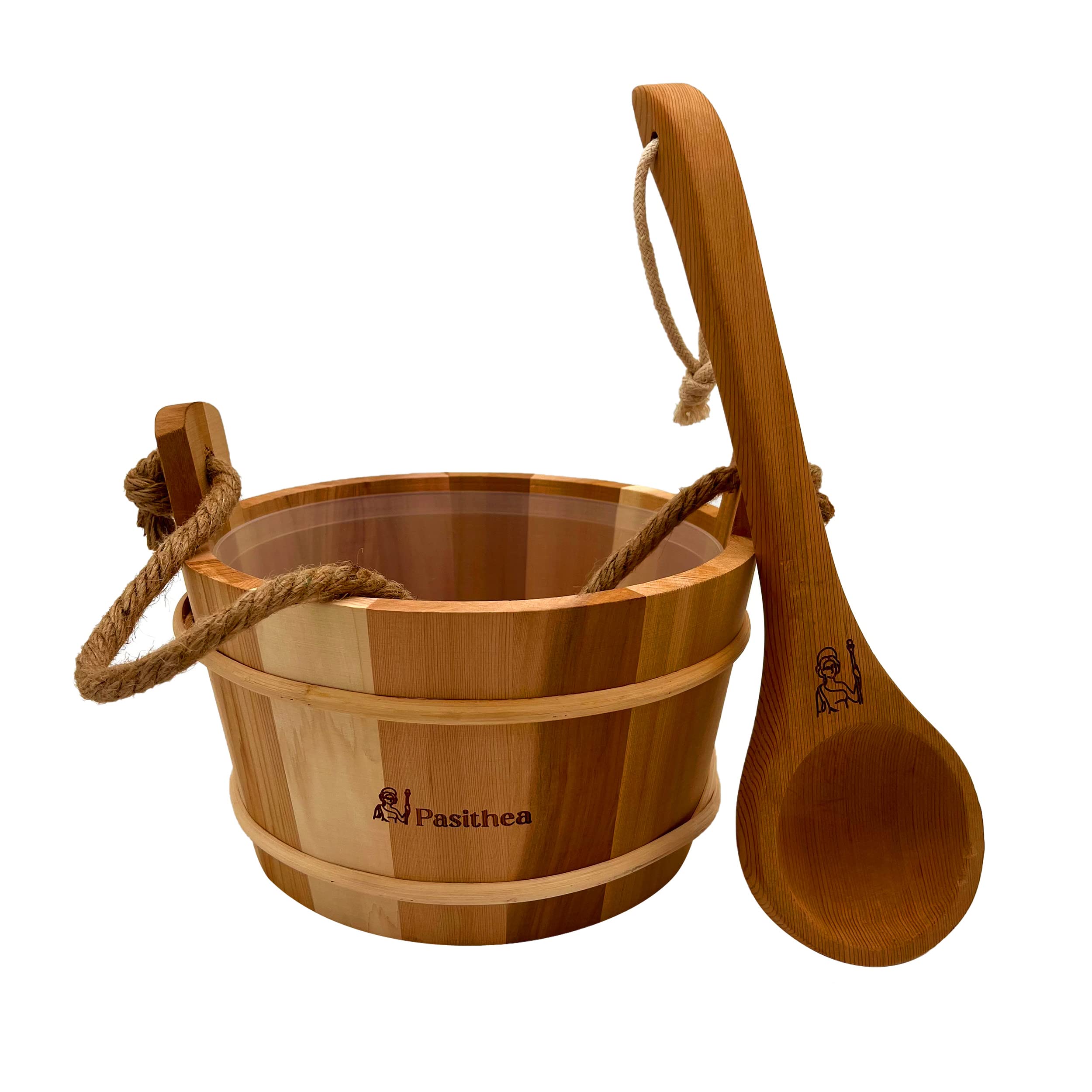 Mua Canadian Red Cedar Sauna Bucket and Ladle with Wooden Bottom ...
