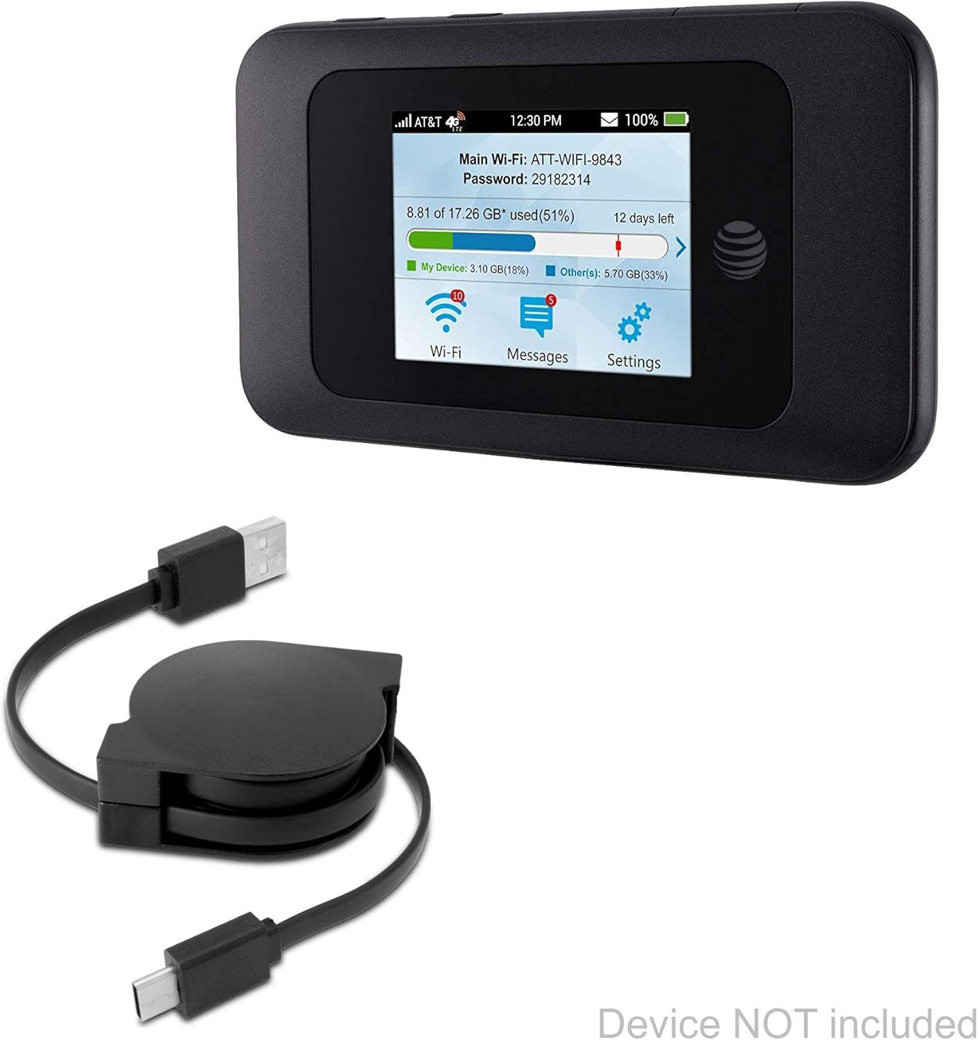 Amazon.com: AT&T Velocity 2 Mobile Hotspot Cable, BoxWave [miniSync ...