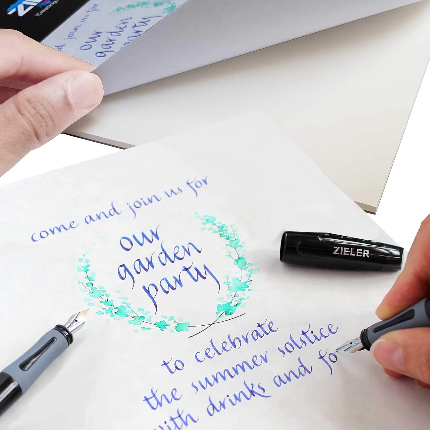 A4 Calligraphy Paper Pad with 3-Nib Calligraphy Pen Set – by Zieler ...