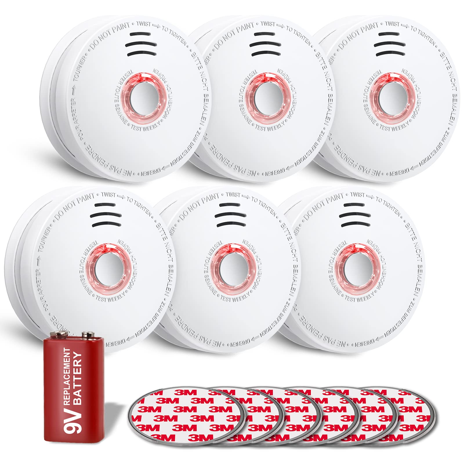 Siterwell Detector Fire Alarm with Magnetic Fastening Kit and Built-in ...