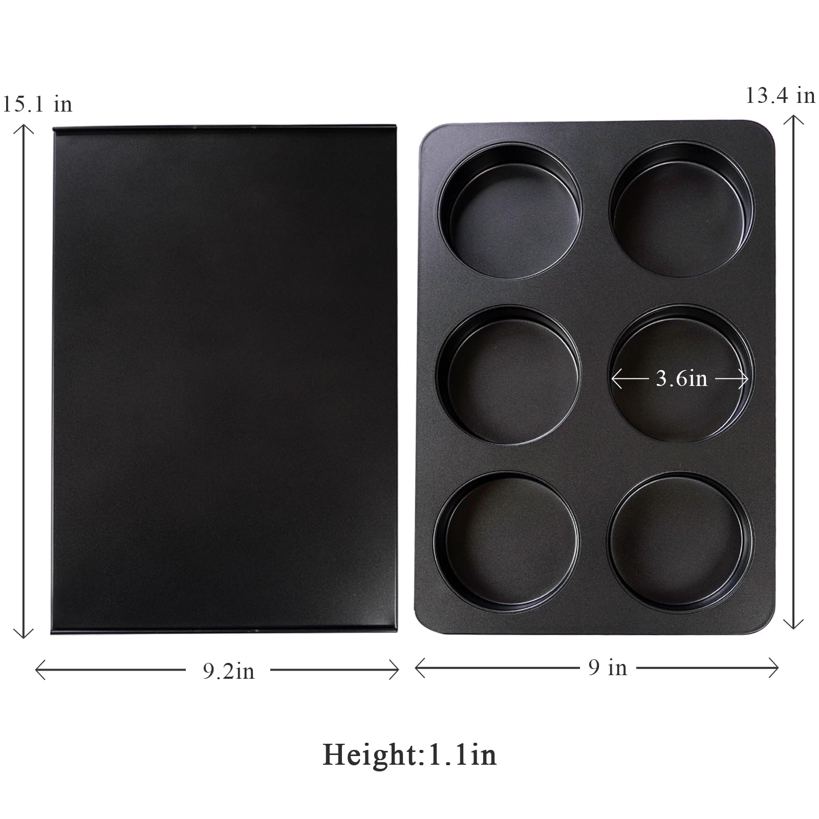 Mua 6 Cup Straight Side Jumbo English Muffin Cupcake Pan with Lid ...
