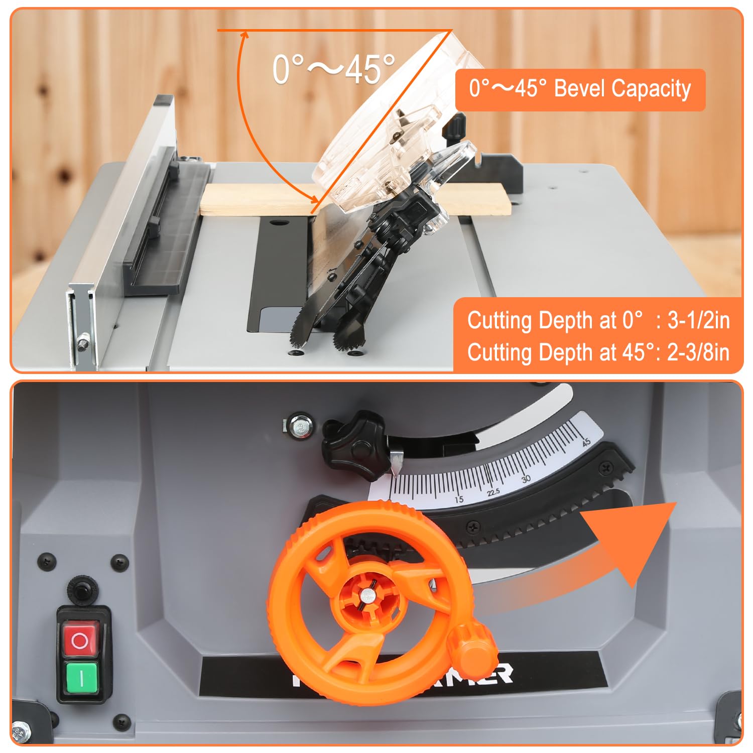 Prostormer 10 Inch Table Saw With Stand, 15A 5000RPM Portable Benchtop ...