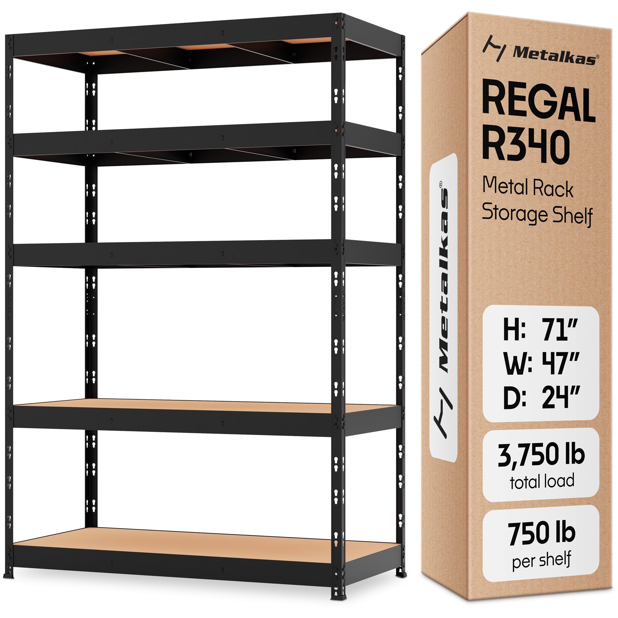 Storage Shelves: 5 Storage Shelves Heavy Duty w/ 3,750 lb Total Load ...