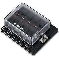 Amazon.com: 6 Way Blade Fuse Box for Automotive [ATC/ATO Blade Fuses] [100 Amp][LED Indicator ...