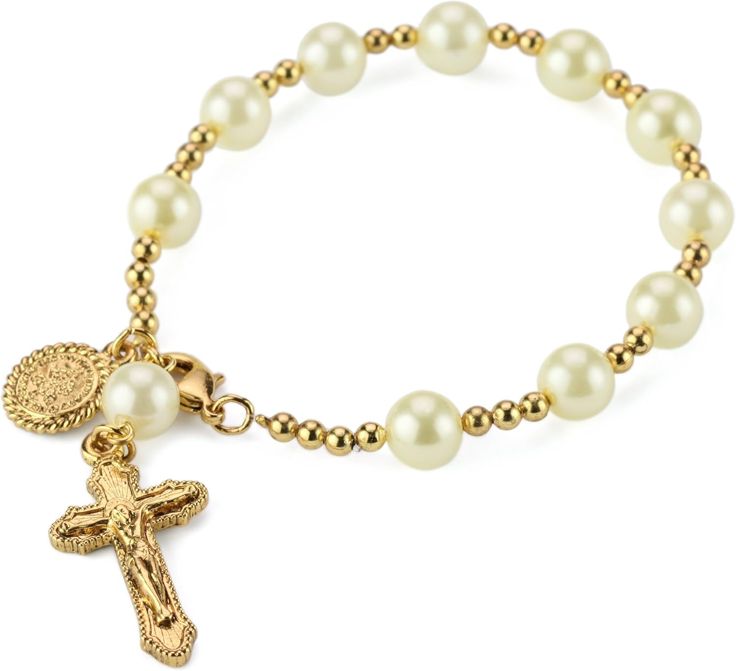 Amazon.com: The Vatican Library Collection Simulated Pearl Crucifix ...