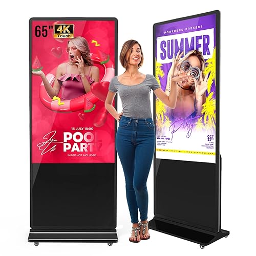 QIXZOCV 65 Inch 4K Touchscreen Kiosk, Indoor Floor Standing Digital ...