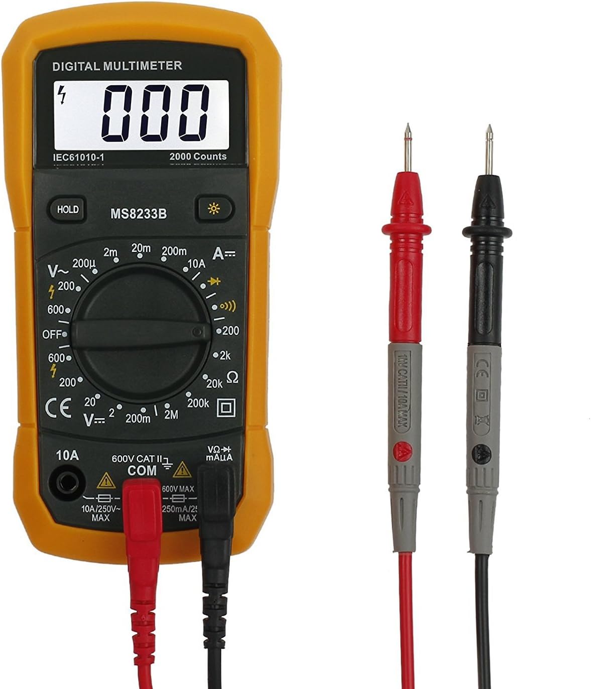 PROZOR Handheld Digital Multimeter MS8233B Volt Tester Meter Voltmeter ...