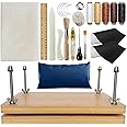 Amazon.com: Kreapa Book Binding Kits, Bookbinding Supplies with Wooden Book Press 11.6x7.7 ...