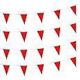 Amazon.com: AuTop 100 Feet Solid Red Pennant Banner Flags String ...