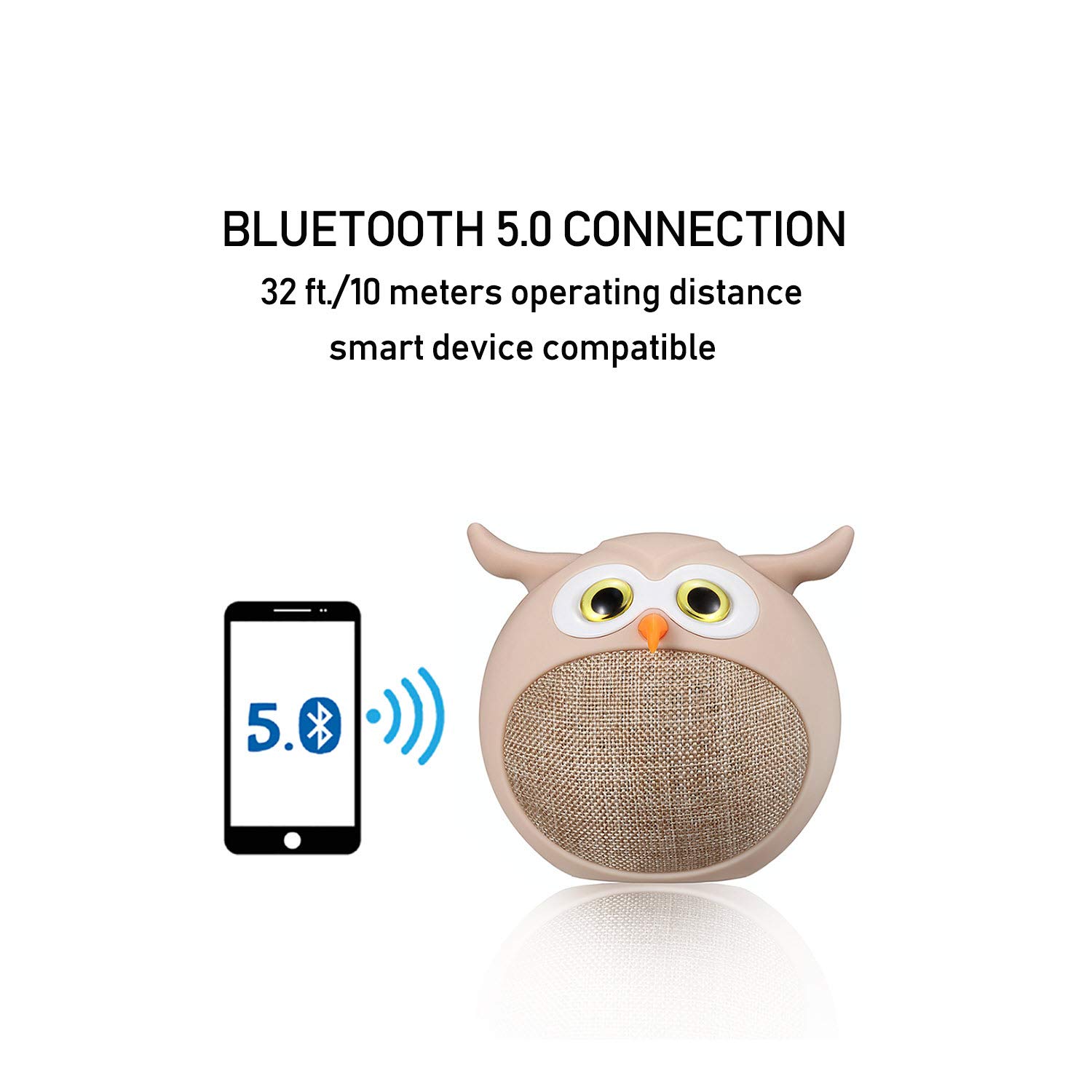 Mua THEA Mini Portable Cute Round Wireless Bluetooth Owl Speaker with Built in Microphone, 33 ft ...