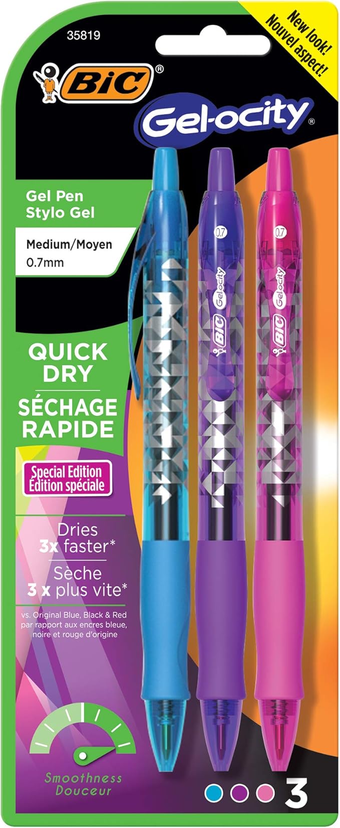 BIC Gel-ocity Quick Dry Special Edition Fashion Gel Pen, Medium Point ...