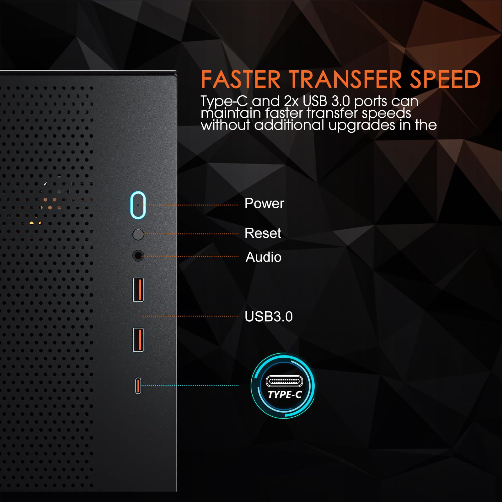 Vetroo AL-MESH-7C Compact ATX PC Case, Front Power Supply, Top 360mm ...