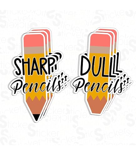 Desk Organizer Stickers Sharp & Dull Pencil - 16 Sheets Classroom ...