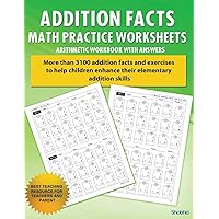 Addition Facts Math Practice Worksheet Arithmetic Workbook With Answers ...
