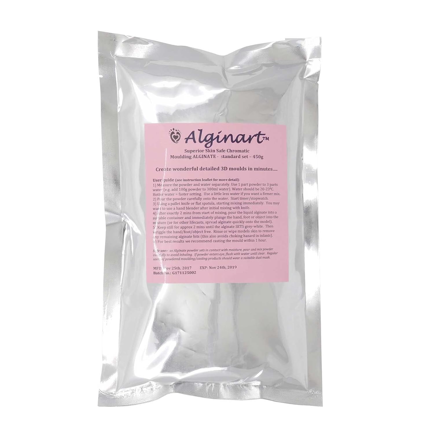 1 x 450g Alginart Chromatic ALGINATE - Skinsafe moulding impression ...