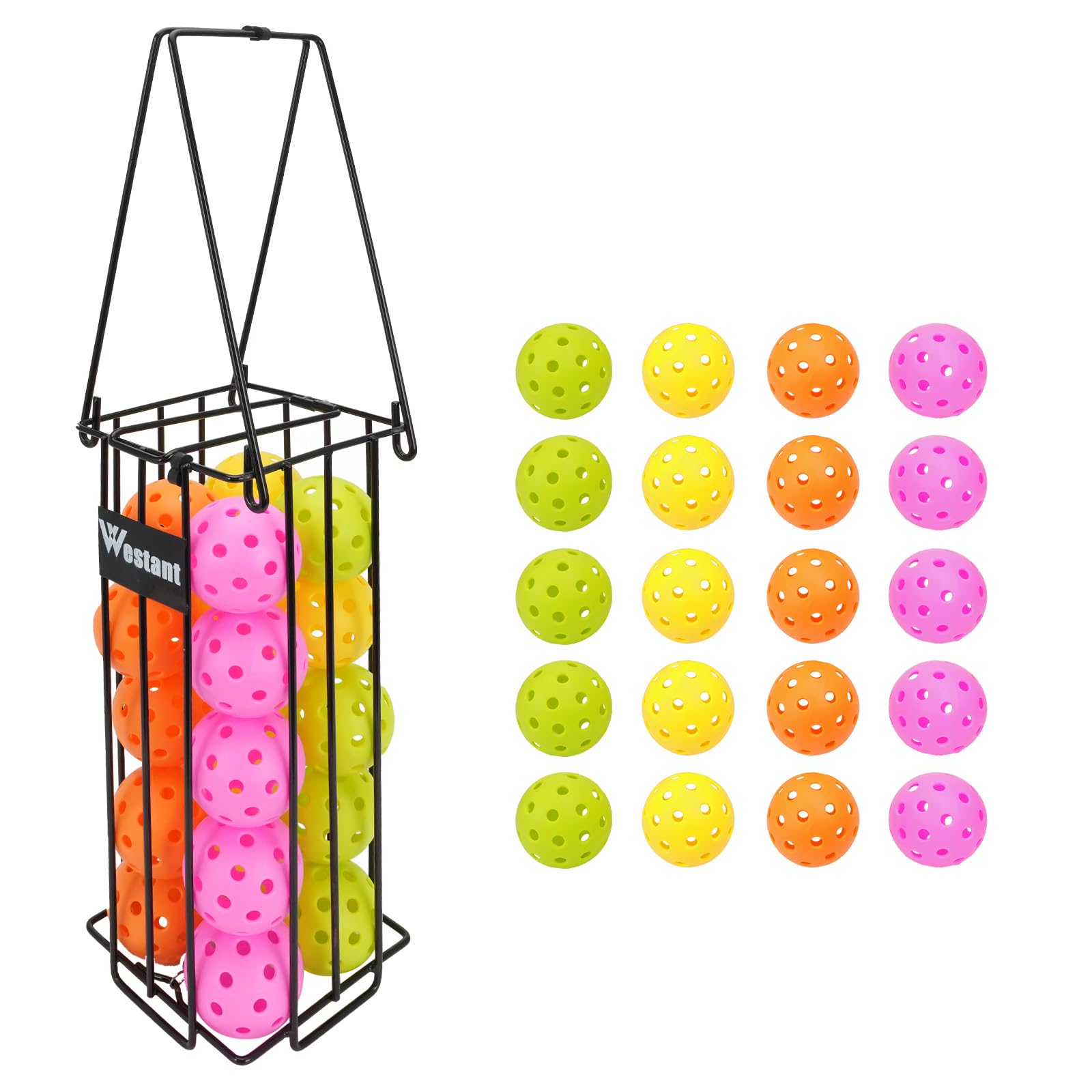 Westant Pickleball Ball Holder Set - Large Capacity Pickleball Hopper ...