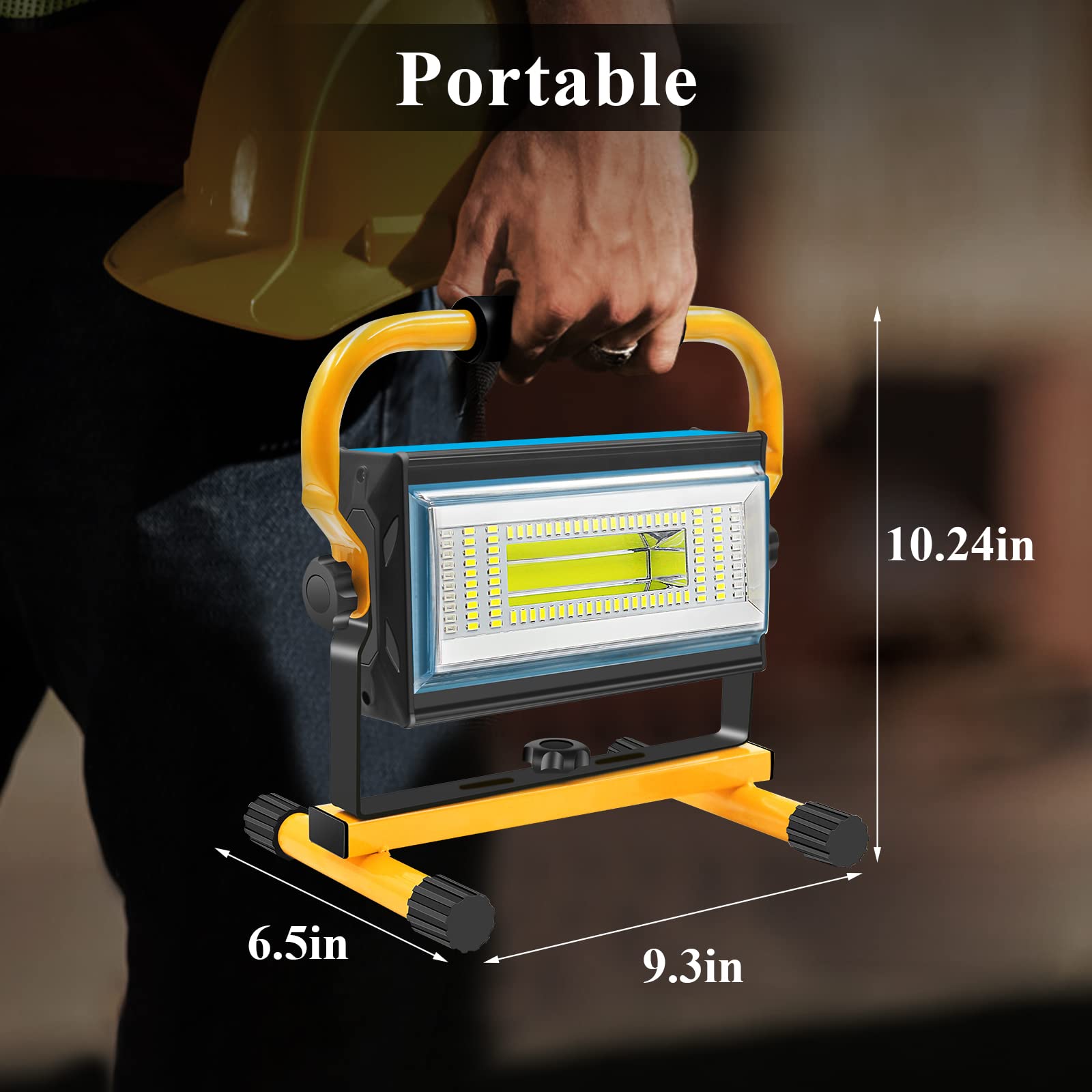 Tresda 100W COB Rechargeable Work Light, 7000LM Cordless LED Work ...
