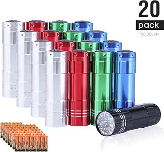Mini Flashlights Set, Super Bright 9 LED Handheld Flashlights with ...