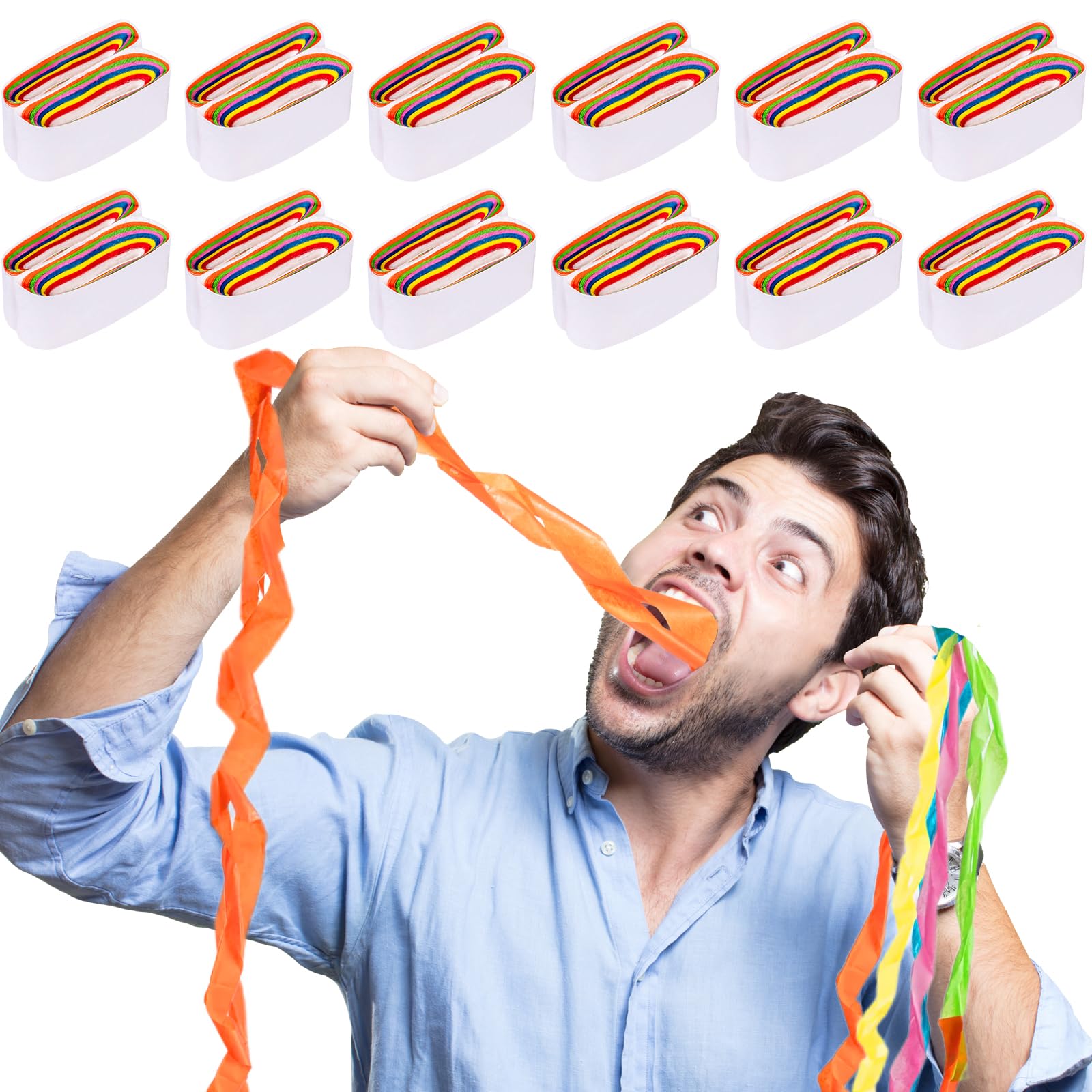 Wettarn 12 Pieces Mouth Coils Vomit Paper Magic Tricks Clown Magician ...