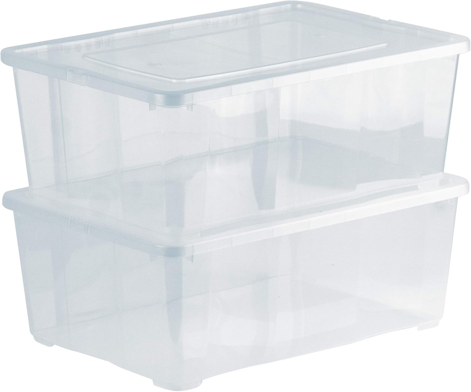 Grizzly 2 x Contenitori Portaoggetti Impilabili con Coperchio Grandi ...