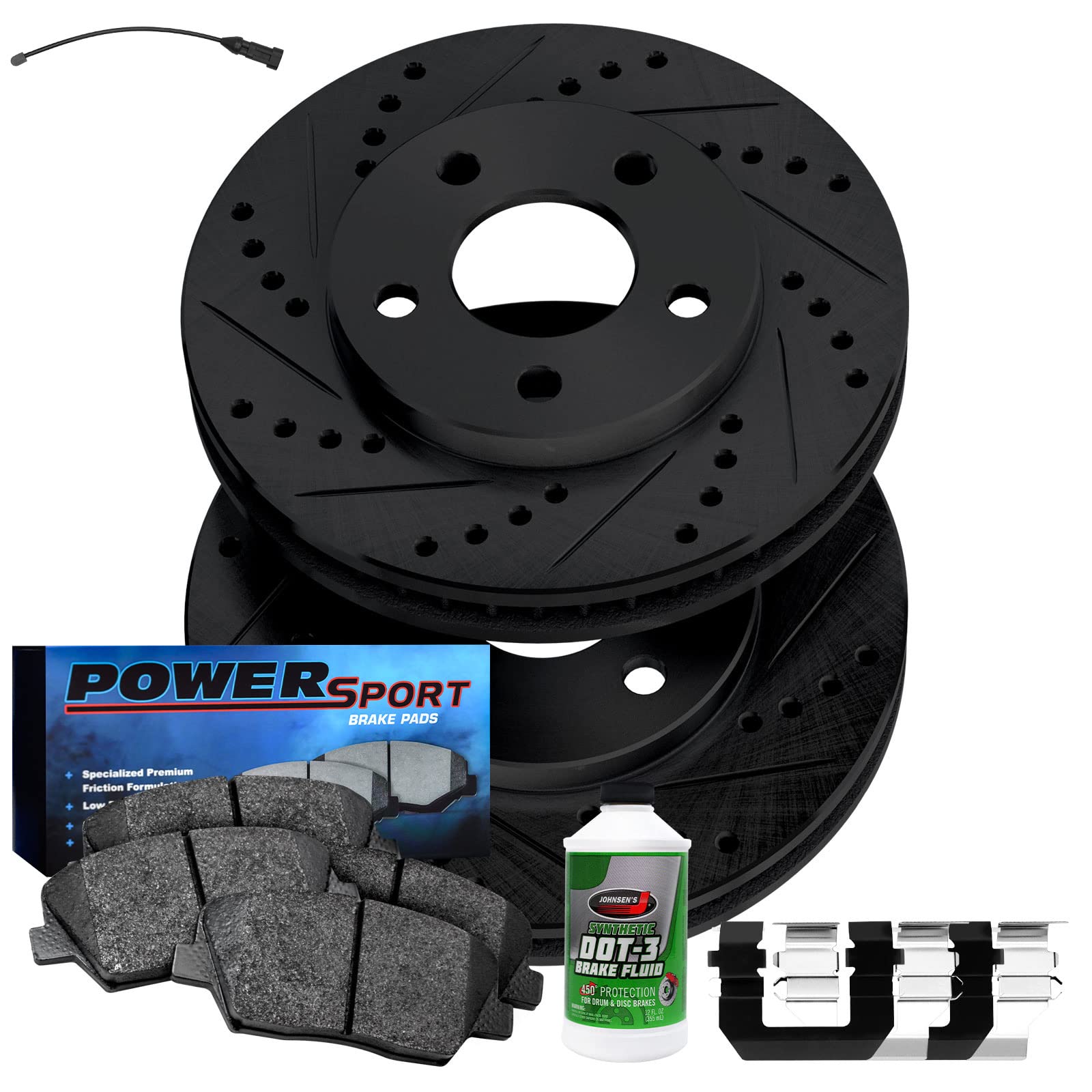Power Sport Front Brakes and Rotors Kit |Front Brake Pads| Brake Rotors ...