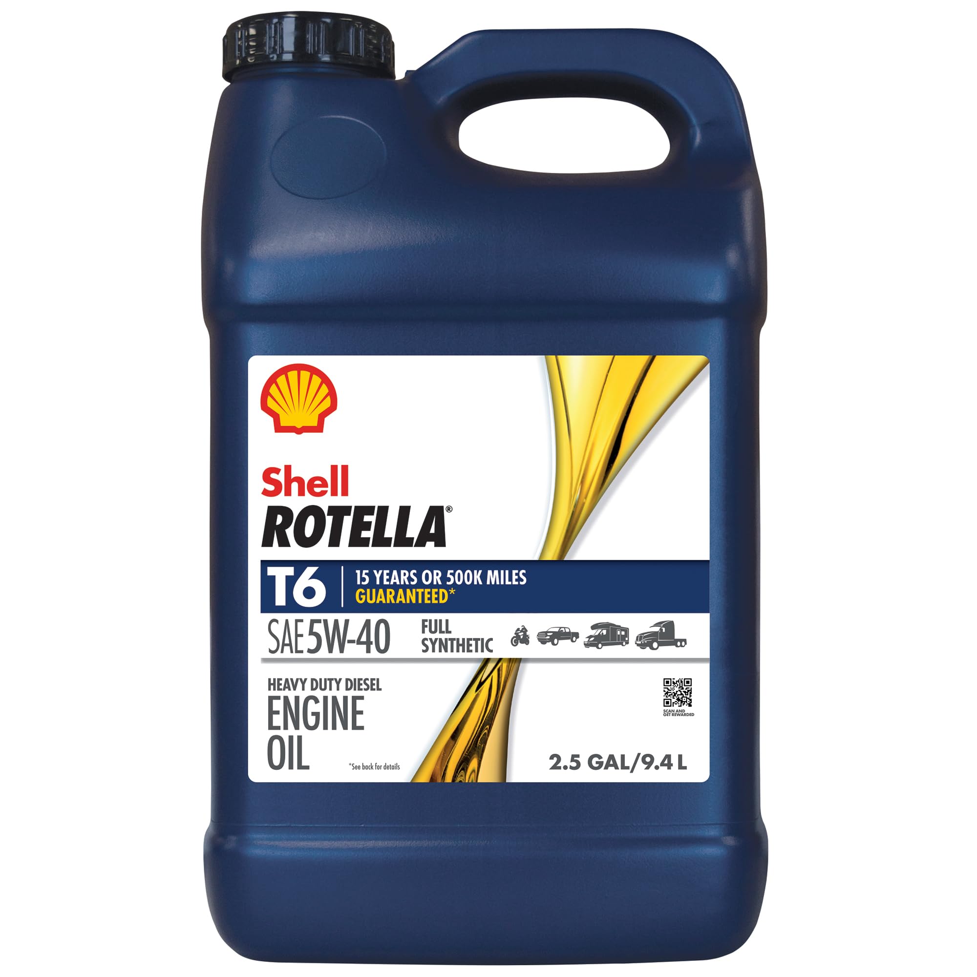 Aceite para motor diésel Shell Rotella T6 totalmente sintético 5W-40, 2 ...