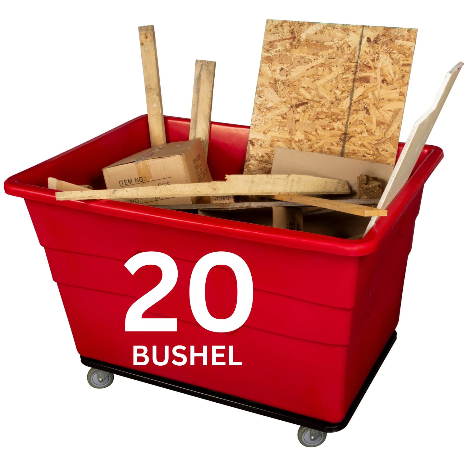 ReadySpace Commercial 20 Bushel Utility Cart with Steel Base, Poly Box ...