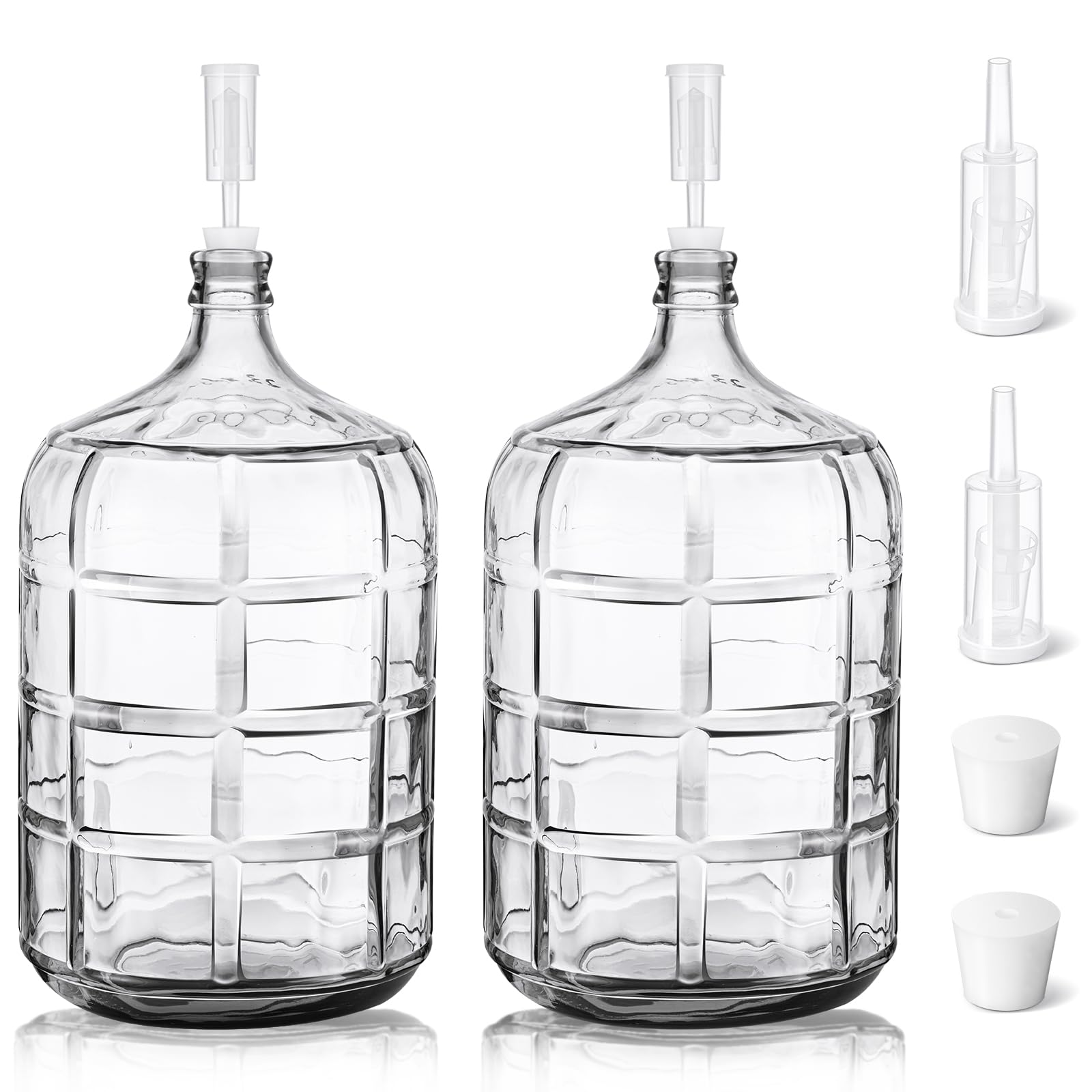 Suzile 2 Pieces 5 Gallon Glass Carboy 5 Gallon Glass Water Jug with ...