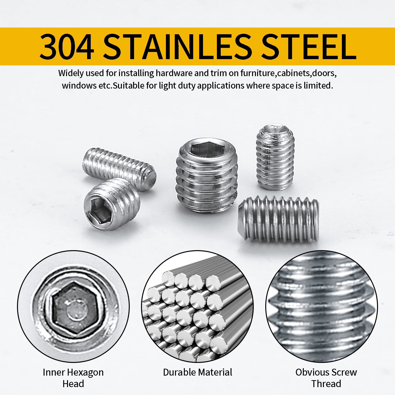Mua 300 Pcs Stainless Steel Socket Head Screws Assortment Kit, Allen ...