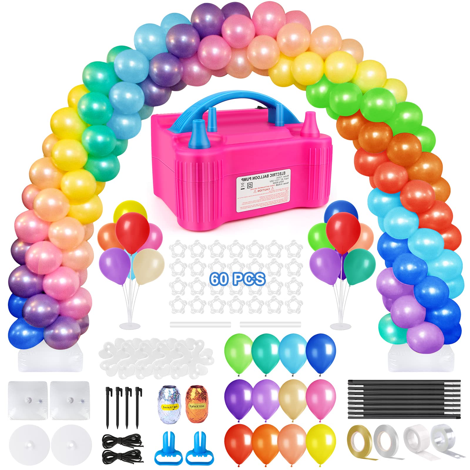 Balloon Arch Kit and Balloon Pump, Adjustable Balloon Arch 2 Balloon ...