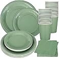 Amazon.com: Whaline 100Pcs Sage Green Tableware Set Wedding Disposable ...