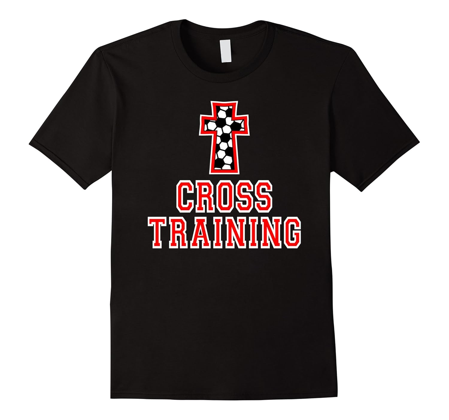 Soccer Ball Christian Cross Training Sports T-shirt God-4LVS